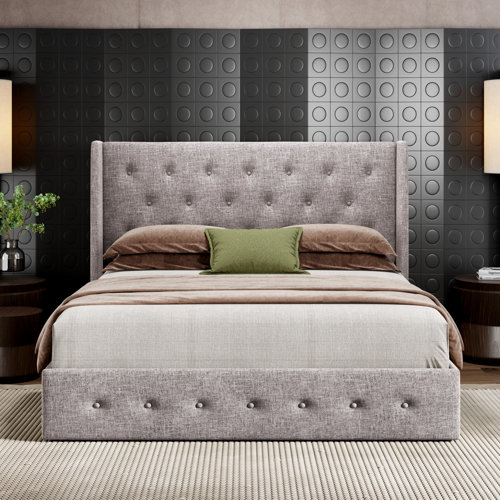 Wade Logan® Bertile Upholstered Metal Wingback Storage Bed & Reviews ...