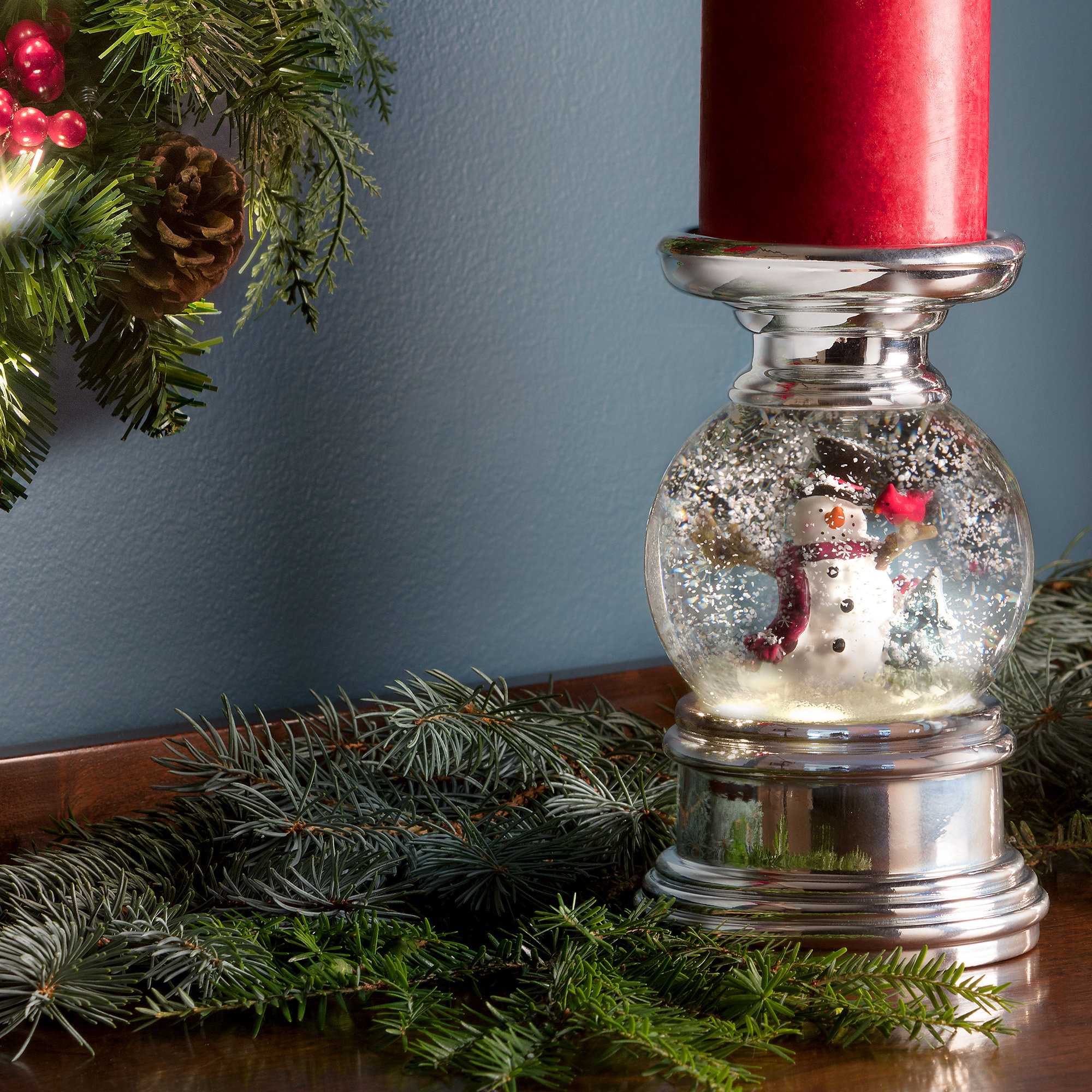 The Twillery Co. 6.5" Glass Tabletop Snow Globe Candle Holder & Reviews ...