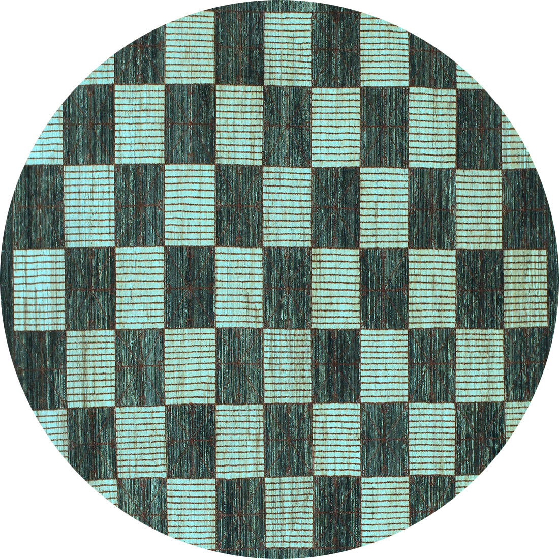 Latitude Run® Checkered Machine Woven Wool/Polyester Area Rug in Blue ...