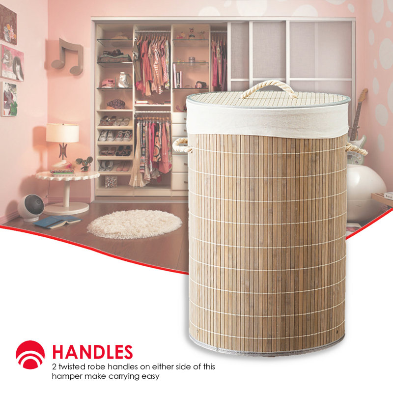 Sand & Stable Bamboo Collapsable Hamper & Reviews | Wayfair