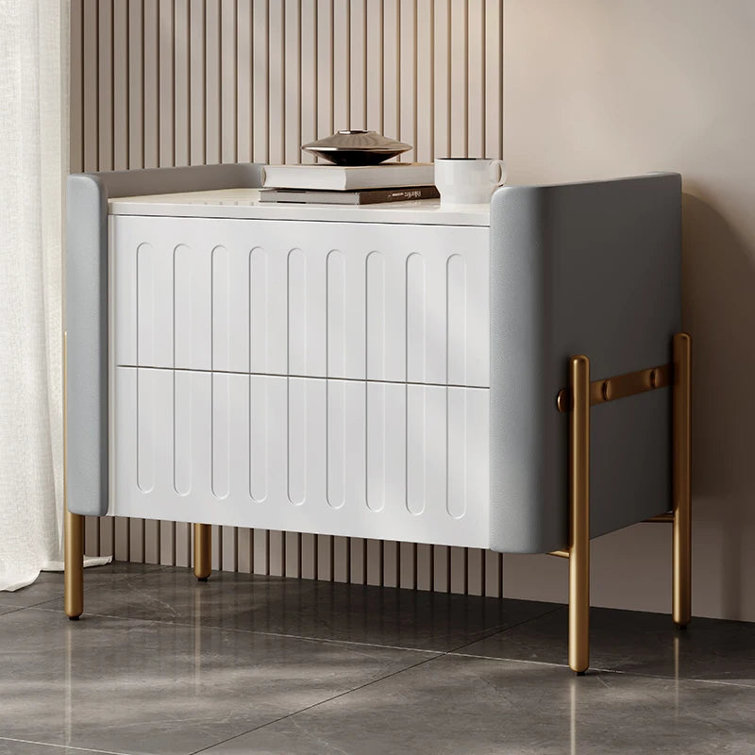 Isabelline Zac Smart Modern Nightstands Mobile Luxury Makeup Center ...