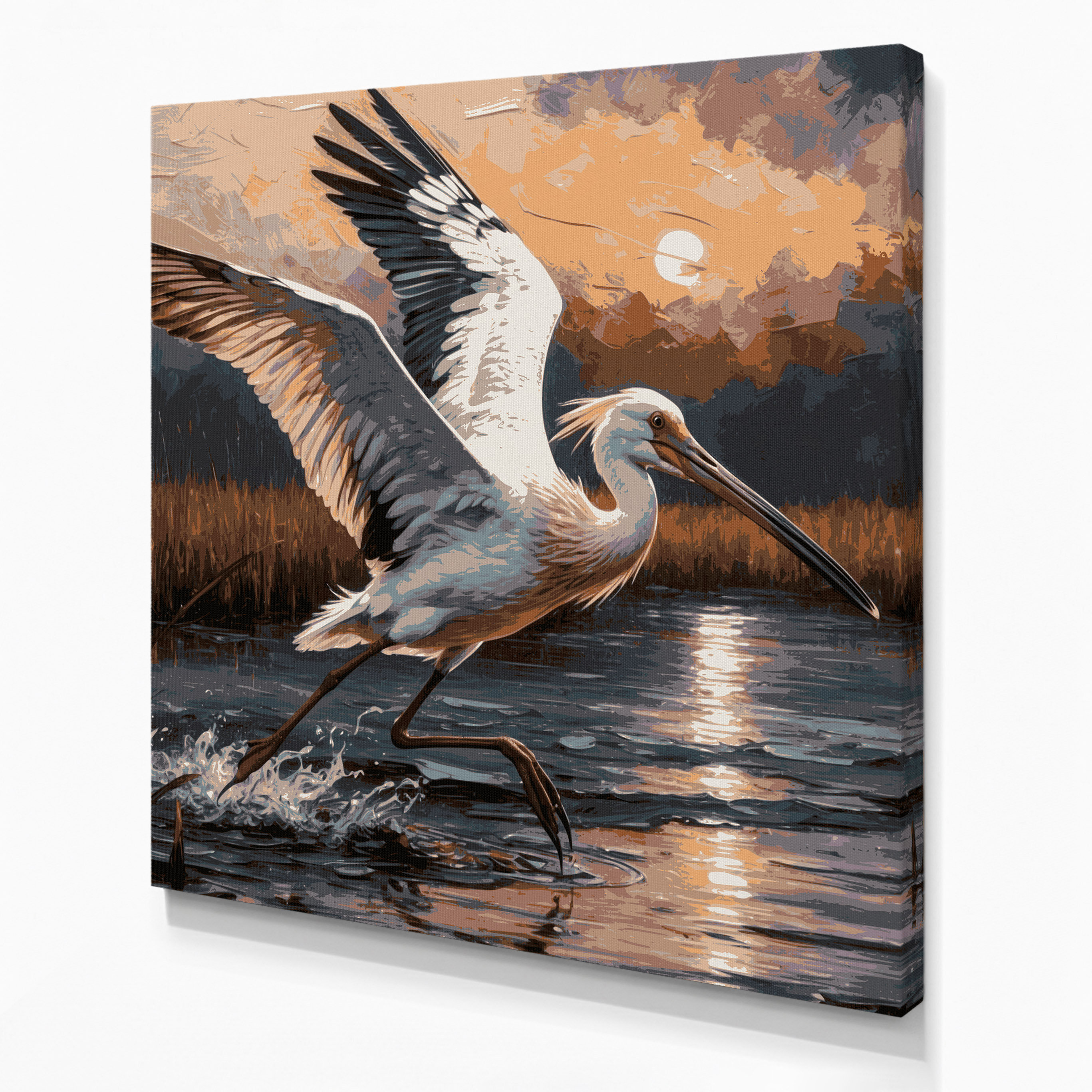 Union Rustic Wildlife African Spoonbill Gray Canvas Wall Art | Wayfair