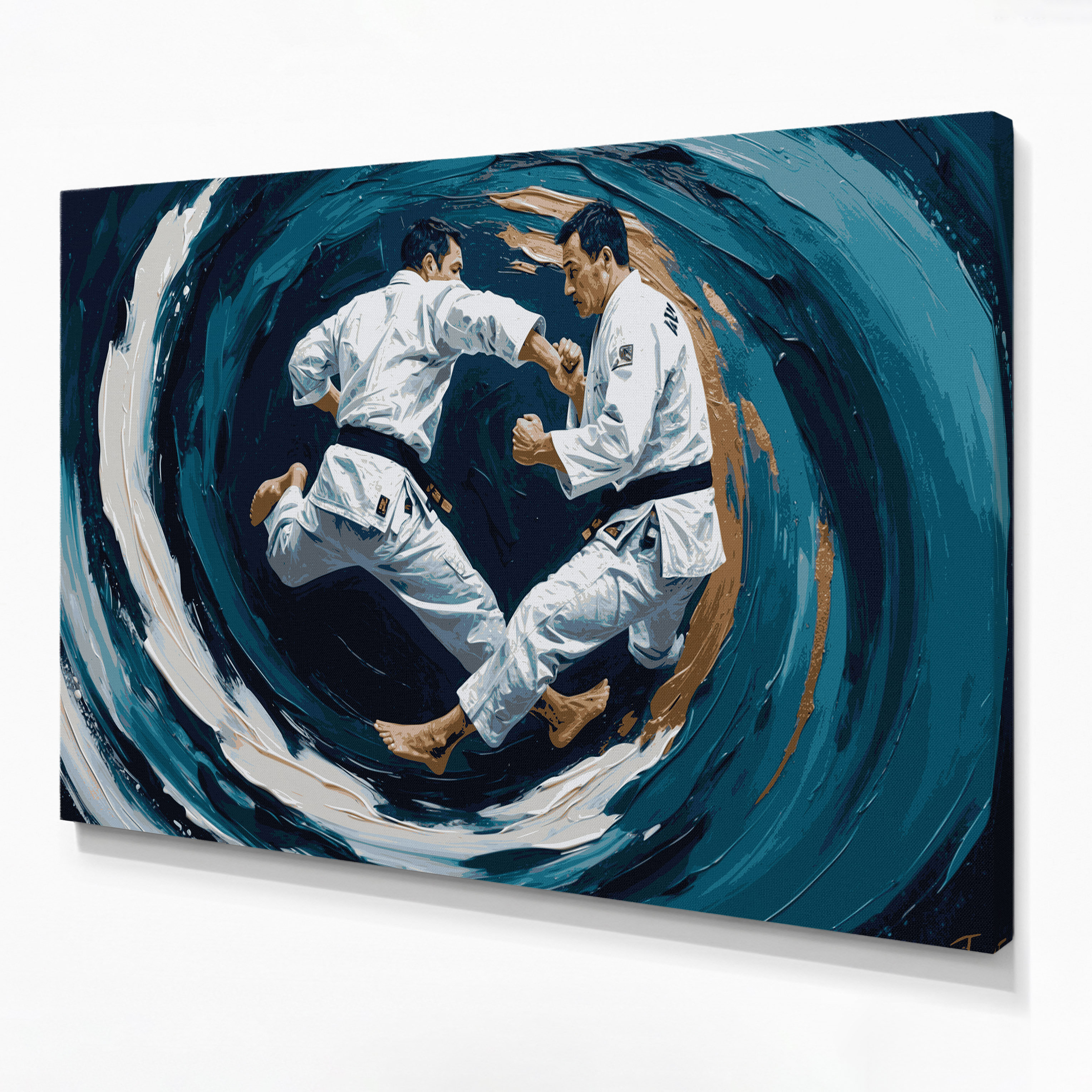 George Oliver Sports Judo Blue Canvas Wall Art | Wayfair