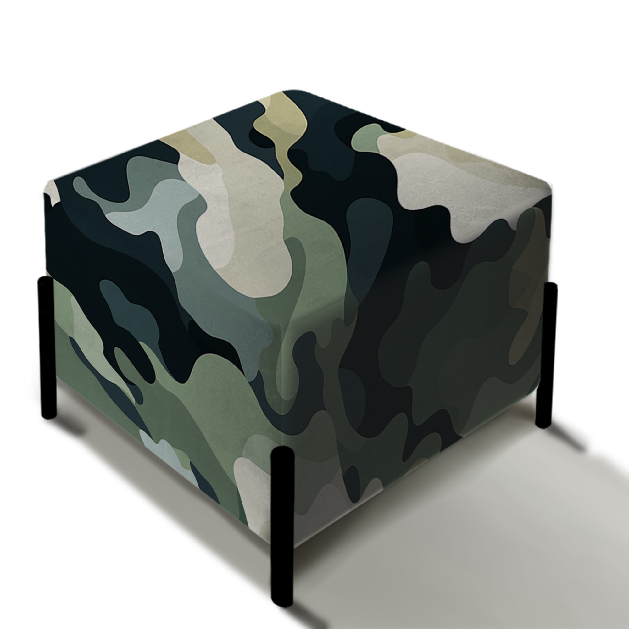 Design Art Industrial Edge Surf Imagery - Camouflage Square Ottoman ...