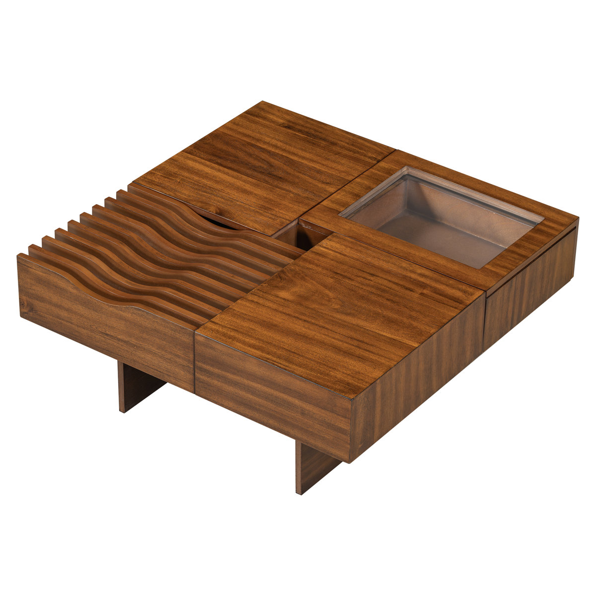 Ivy Bronx Mid-Century Modern Coffee Table - Unique Square Design With 3 ...