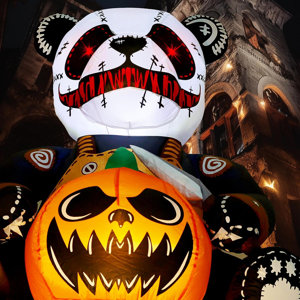 The Holiday Aisle® Halloween Pumpkin Panda, Day of the Dead Blow up ...