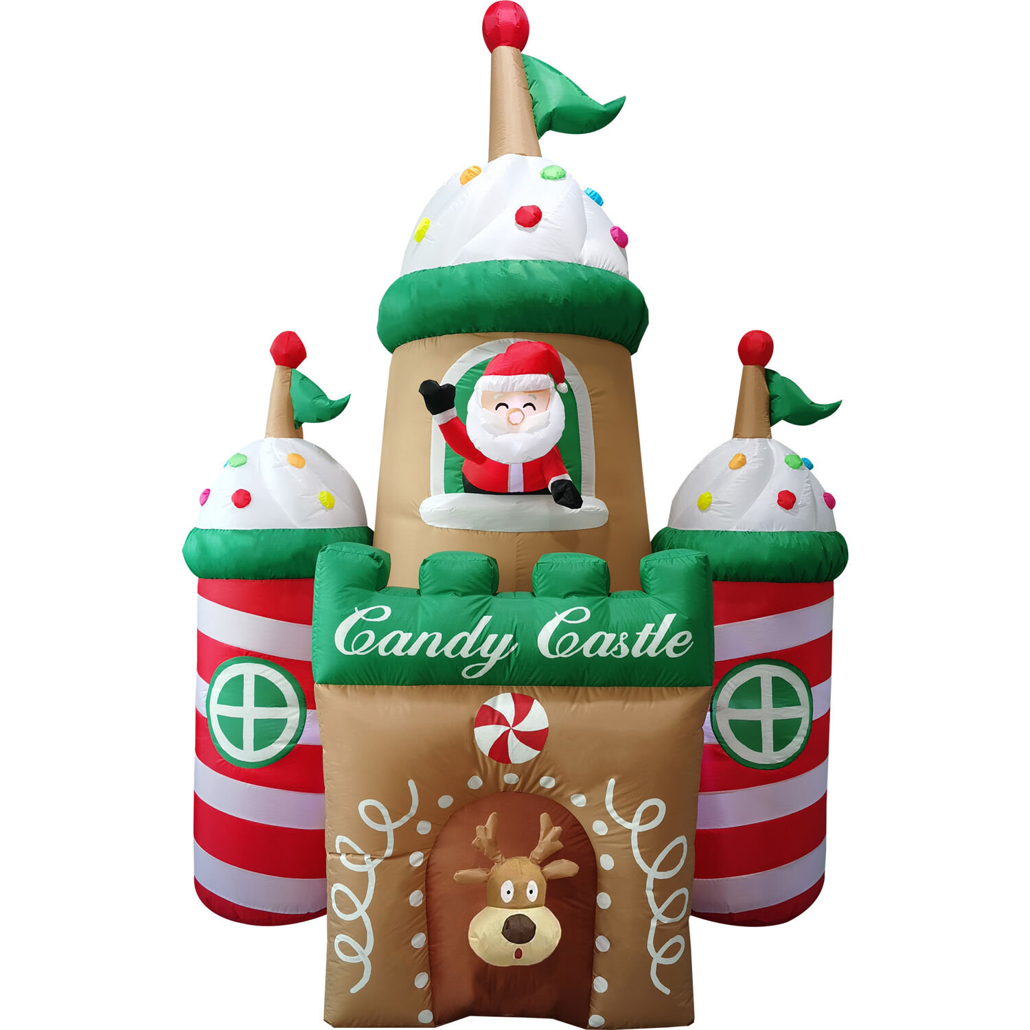 The Holiday Aisle® Indihar 10-Ft. Tall Prelit Santa's Candy Castle ...