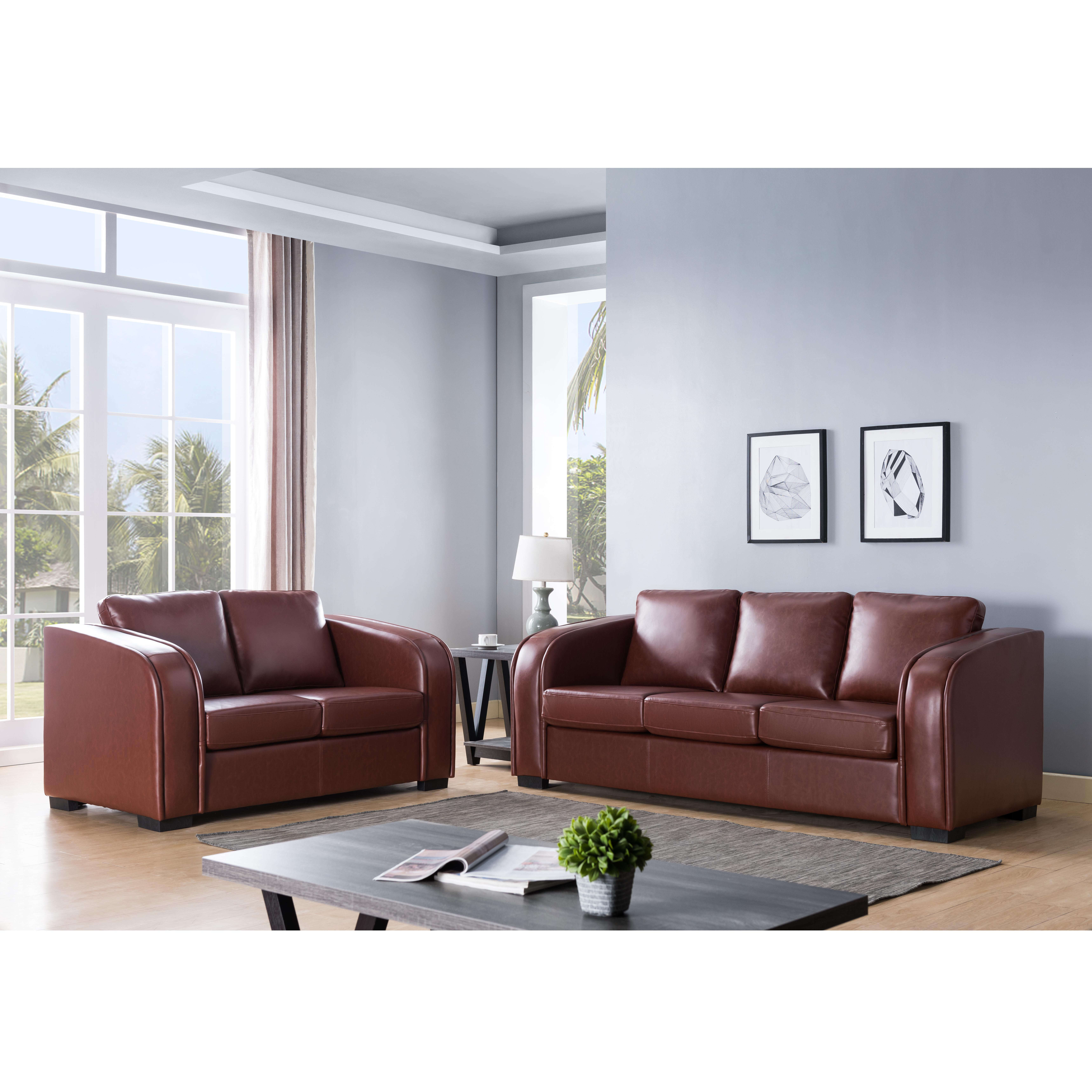 Wildon Home® Modern Comtemporary Home Office 2 Piece Living Room Love ...