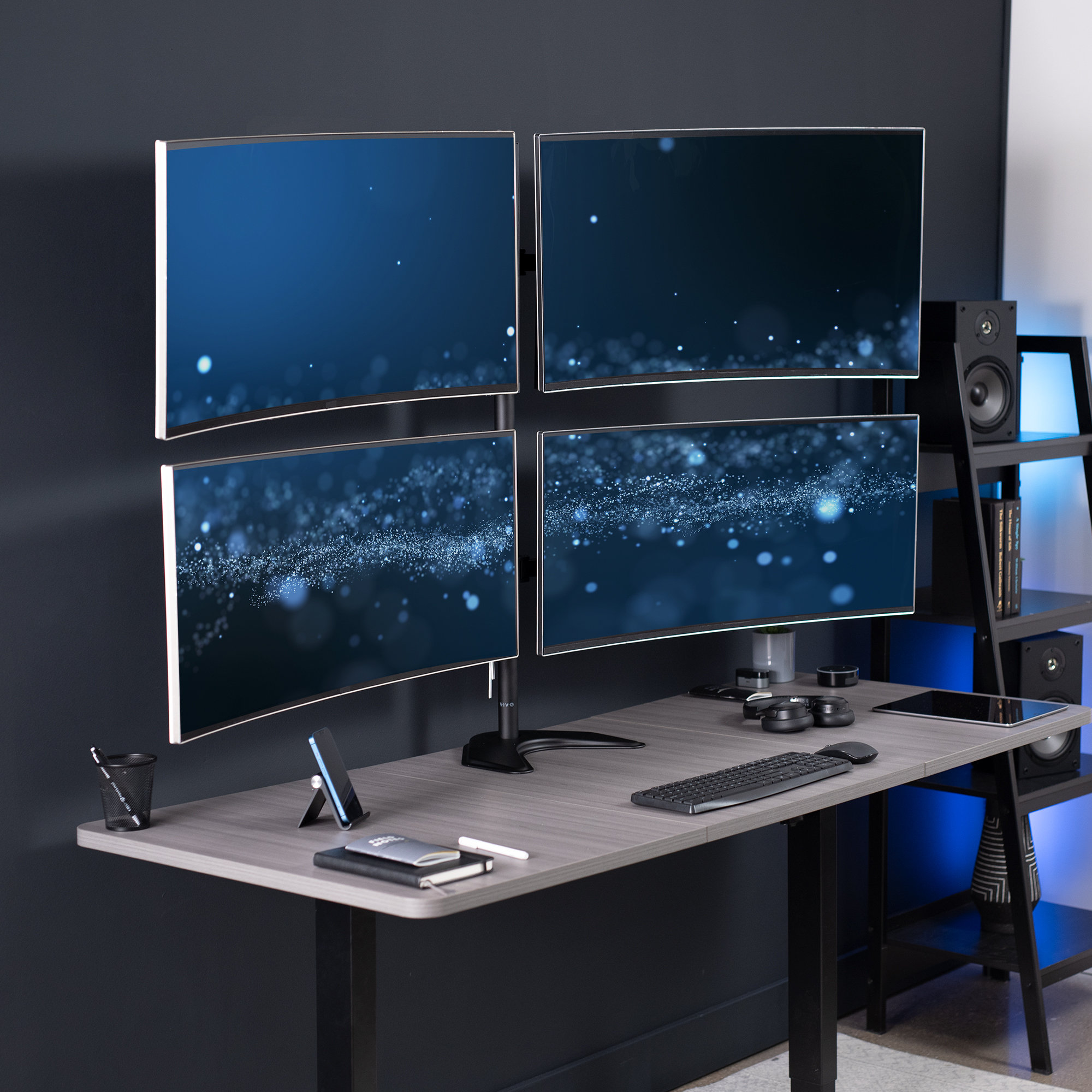 VIVO Telescoping Quad Ultra Wide Monitor Desk Stand, STAND-TS38B-4 ...