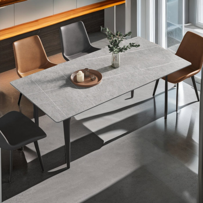 Orren Ellis Yianna Modern Stone Dining Table for Modern Kitchen Living ...