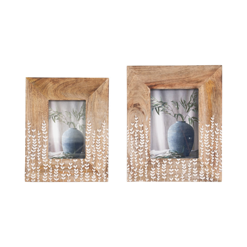Birch Lane™ Natural Wood Vines Neutral Rectangle Photo Frame | Wayfair