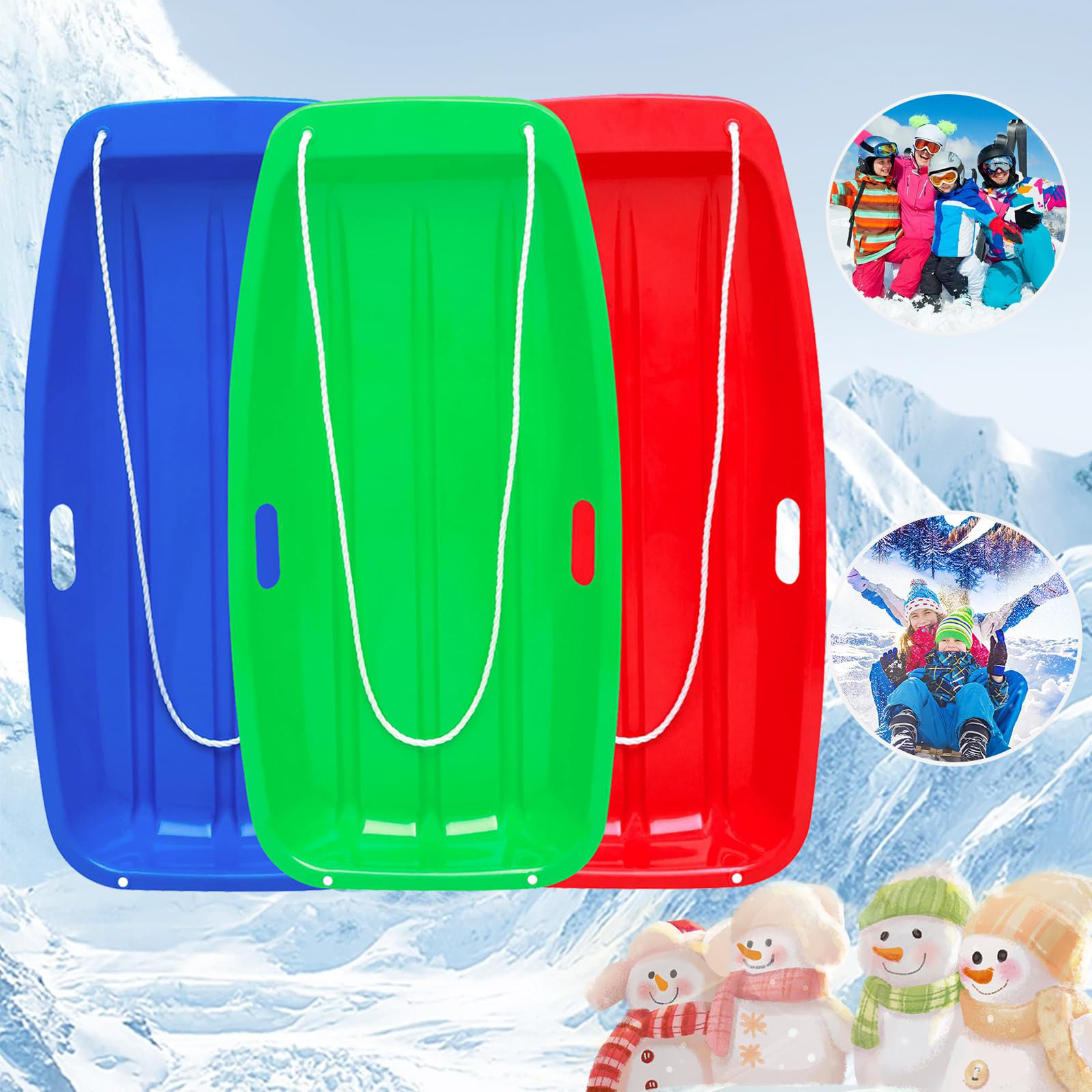 139ALTA Snow Sled,Plastic Snow Sled For Kids And Adults,35" Classical ...