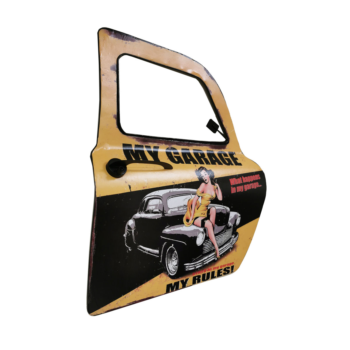 Trinx My Garage My Rules Car Door Sign Wall Décor | Wayfair