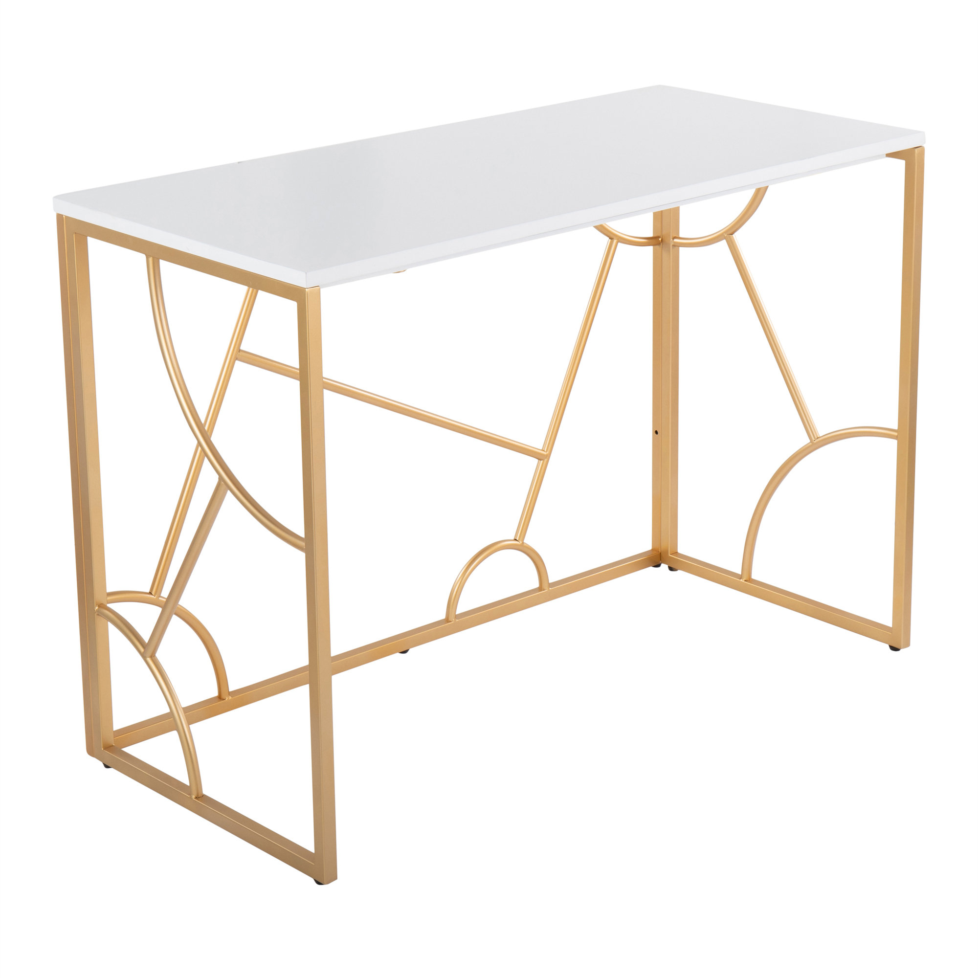 Mercer41 Constellation Contemporary Desk In Gold Metal And Wood By ...