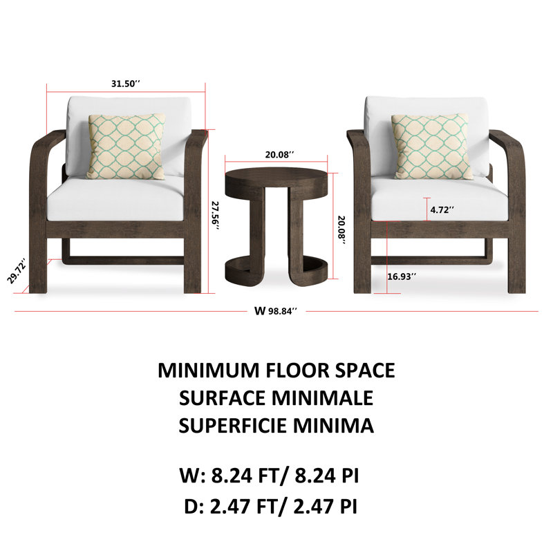 Birch Lane™ Devin 2 Person Seating Group with Sunbrella Cushions | Wayfair