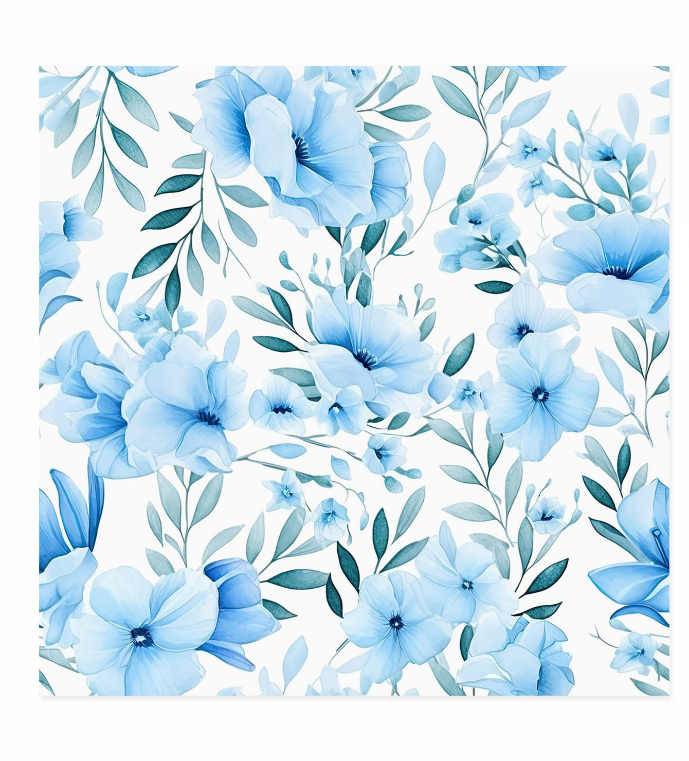 Winston Porter Floral Blue Flower Cottagecore Pattern III Cottage ...