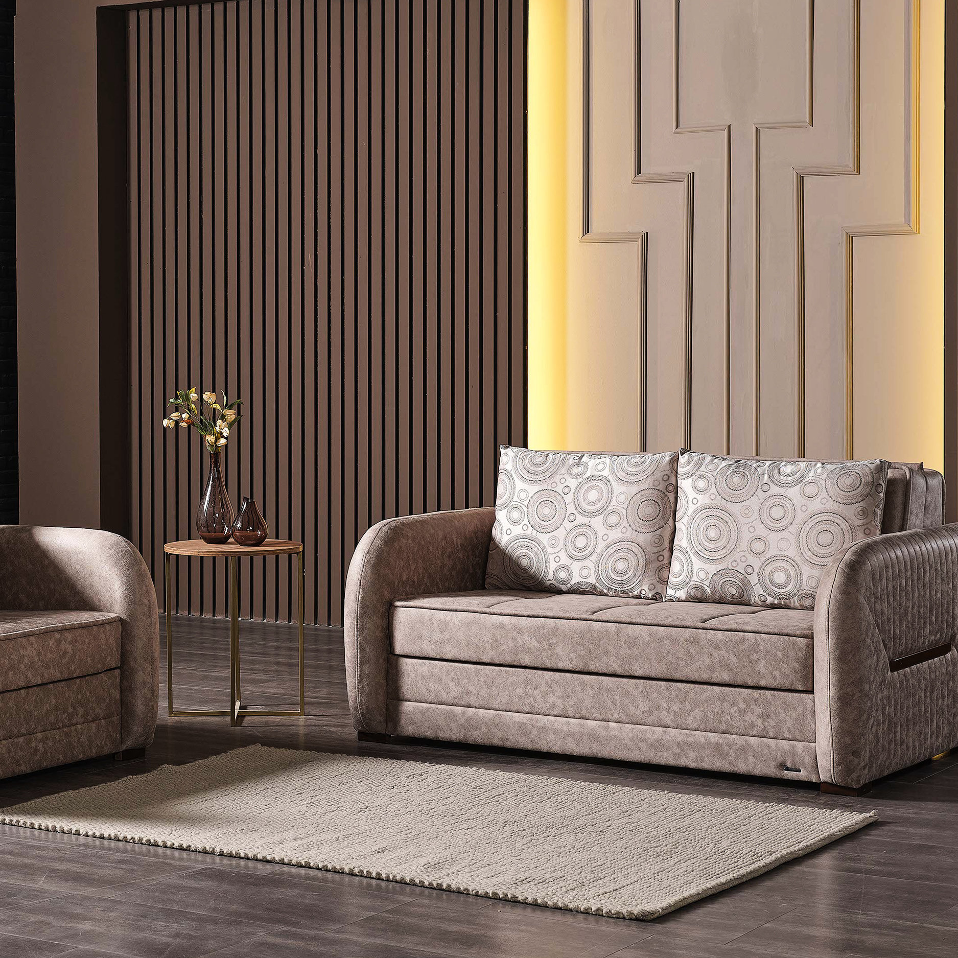Latitude Run® Beige With Storage Compartment - To Bed, Microsuede ...
