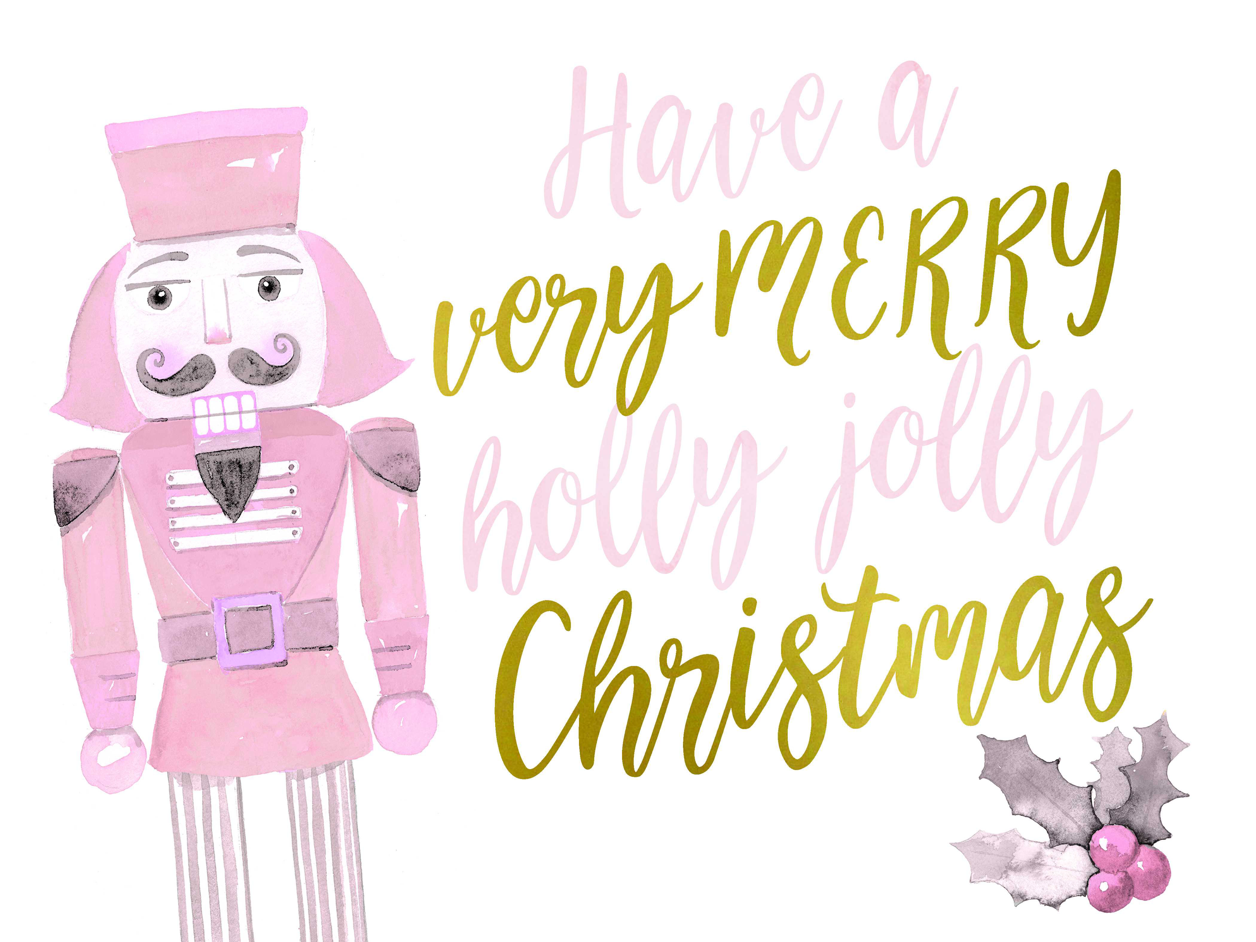 The Holiday Aisle® Very Merry Holly Jolly Nutcracker - Wrapped Canvas ...