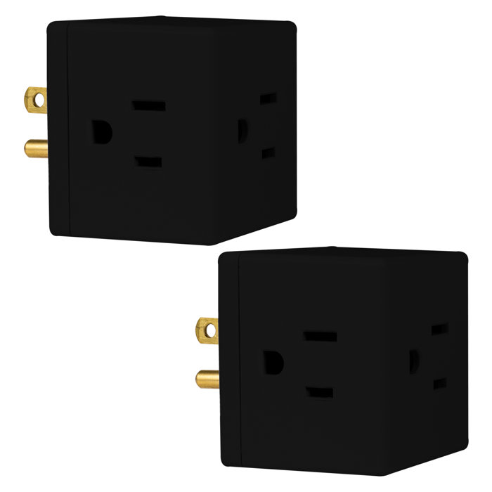 PHilips 3-Outlet Grounded Cube Tap, Black, SPS3002BC/37 & Reviews | Wayfair