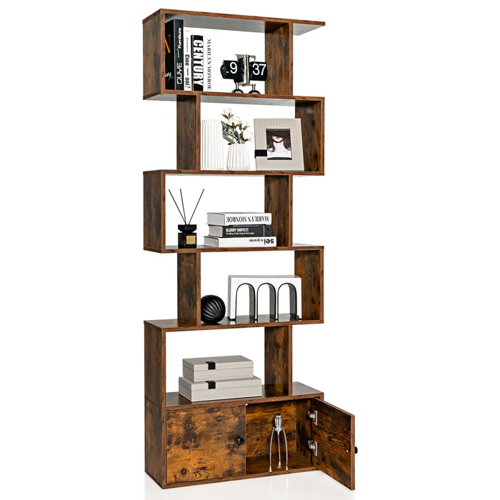 Millwood Pines Niklaus Geometric Storage Bookcase & Reviews | Wayfair