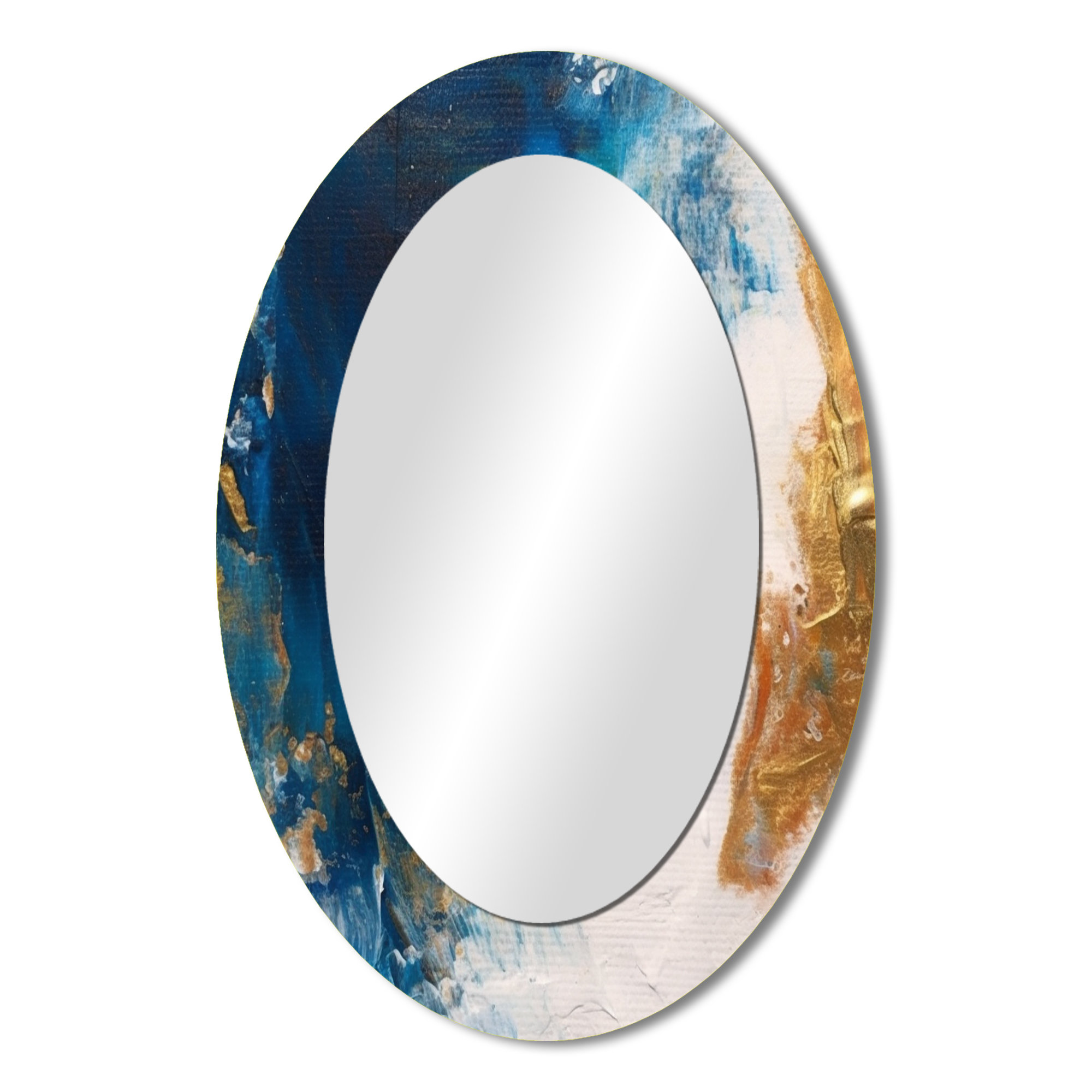 Mercer41 Ethereal Knowing Royal Blue And Gold II - Abstract Oval ...
