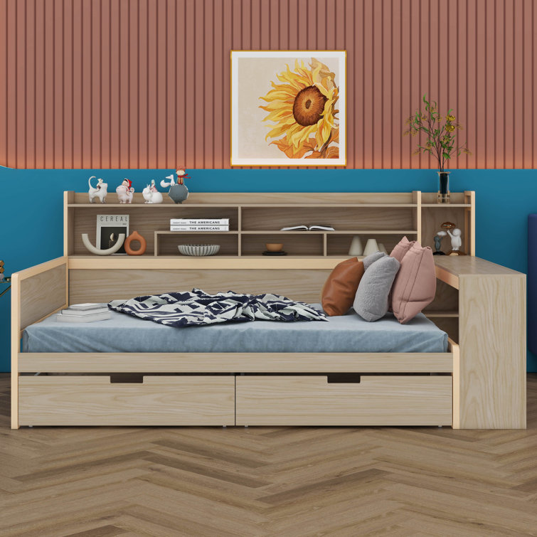 Red Barrel Studio® Vrishin Wooden Full Size Multi-functional Bed with ...