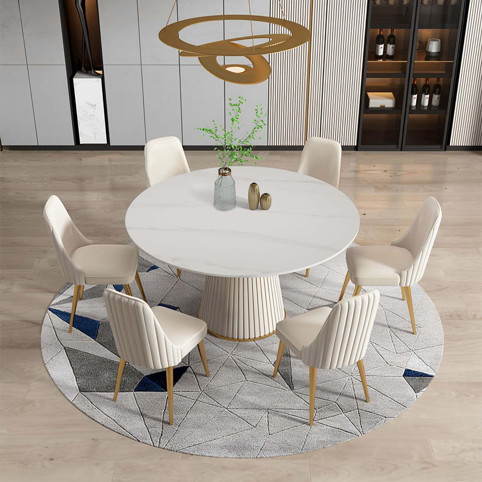 Hokku Designs 7PC Sintered Stone Dining Table Set | Wayfair