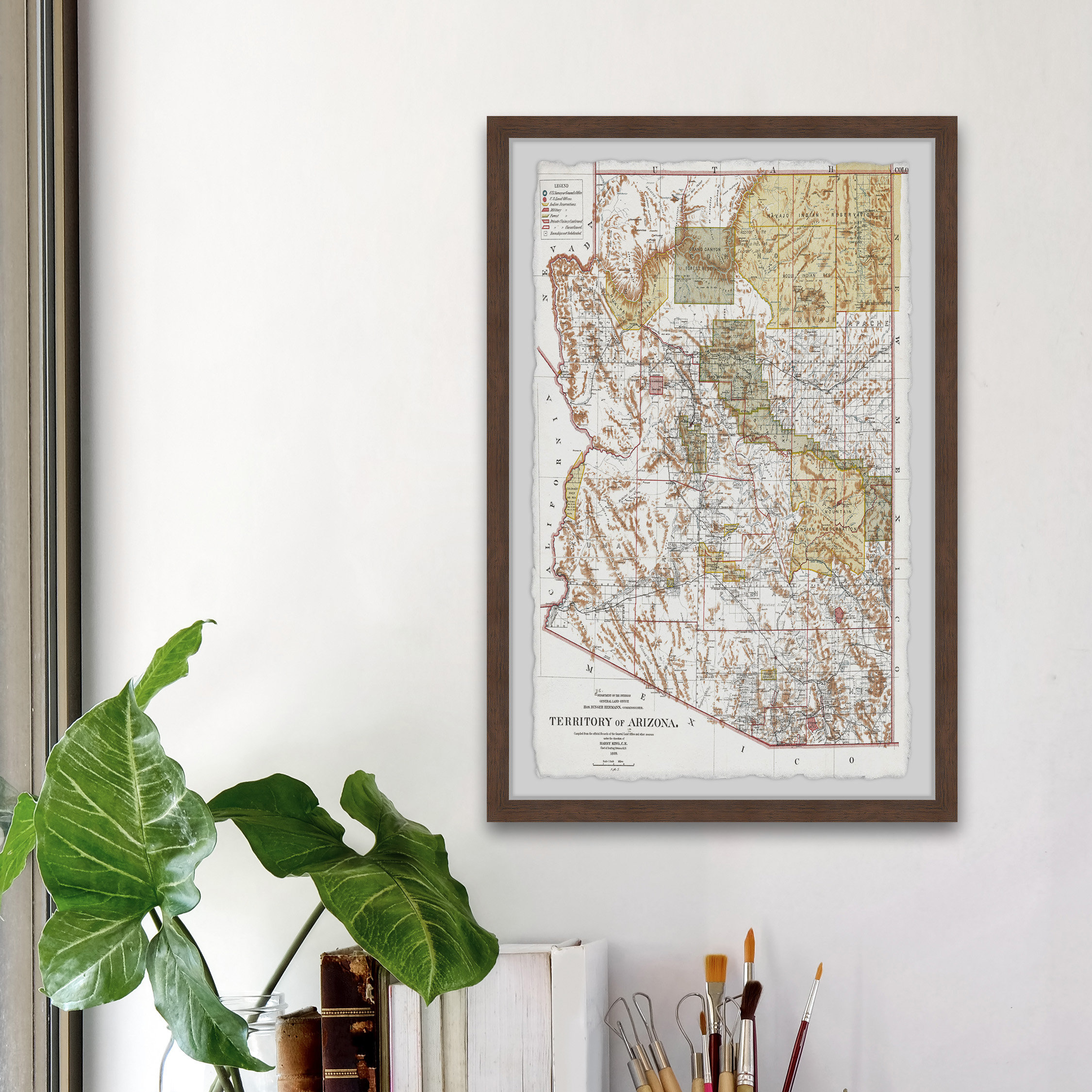 Trinx Territory of Arizona - Picture Frame Graphic Art Print on Paper ...
