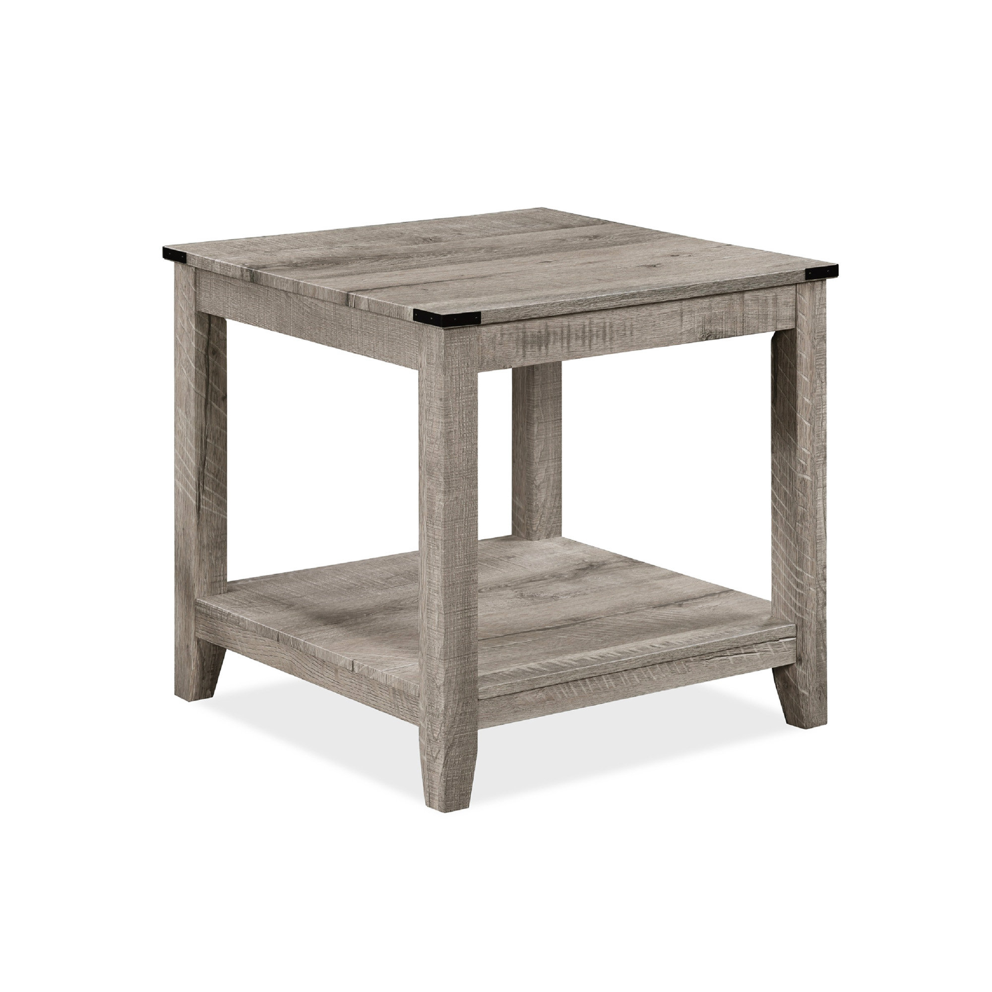 Rosalind Wheeler Rustic Grey Brown 3-Piece Cocktail Set Wooden Table ...