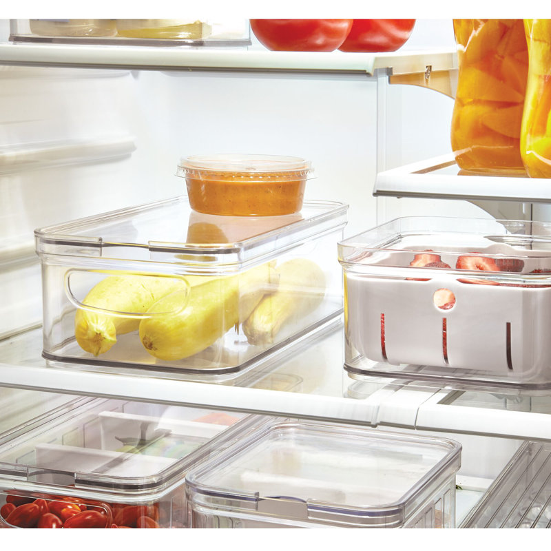 iDesign Crisp Plastic Divided Bin with Handles and Sliding Tray ...