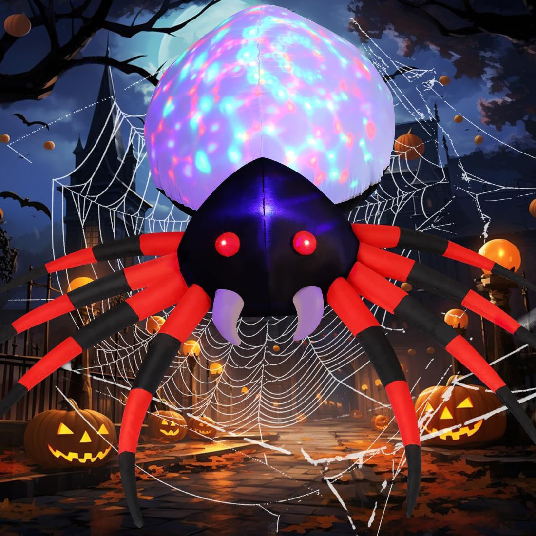 The Holiday Aisle® Halloween Inflatables Halloween Inflatable Spider ...