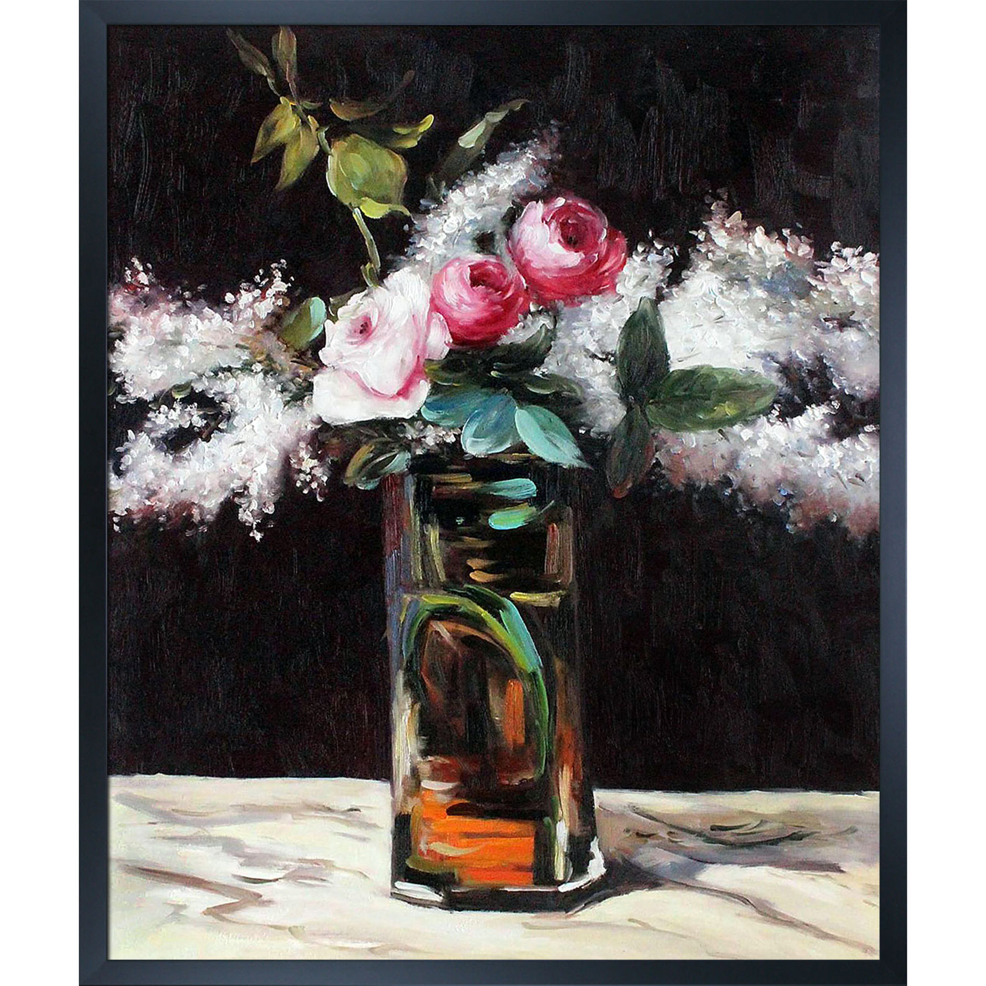Red Barrel Studio® Roses Et Lilas Framed On Canvas by Edouard Manet ...