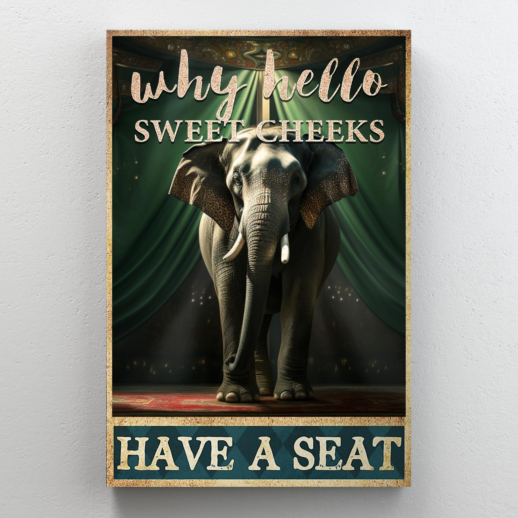 Trinx Elephant Hello Sweet Cheeks - 1 Piece Rectangle Graphic Art Print ...