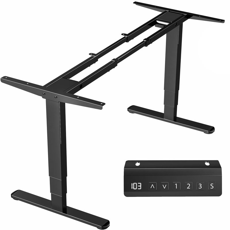 Vivo Black Electric Dual Motor Desk Frame & Reviews | Wayfair