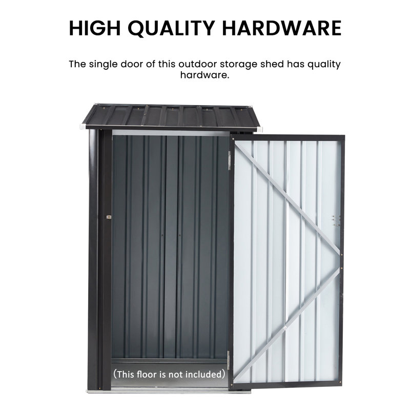 Healthomse 3 ft. W x 3 ft. D Galvanized Steel Lean-to Tool Shed | Wayfair