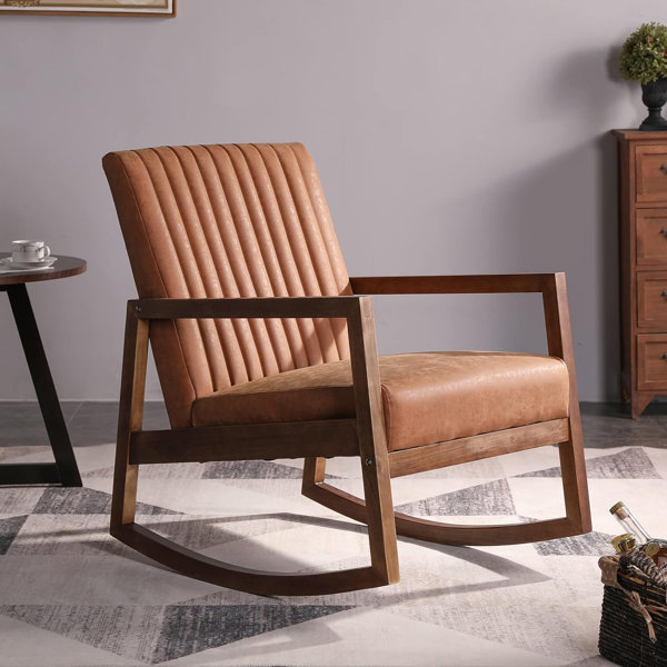 17 Stories Saiquan Faux Leather Rocking Chair | Wayfair.co.uk