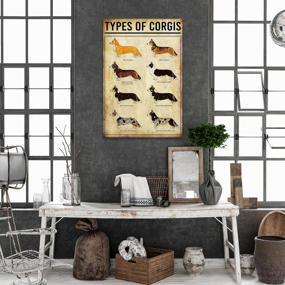 Trinx Corgi Types Of Corgis Dogs Lover - 1 Piece Rectangle Graphic Art ...