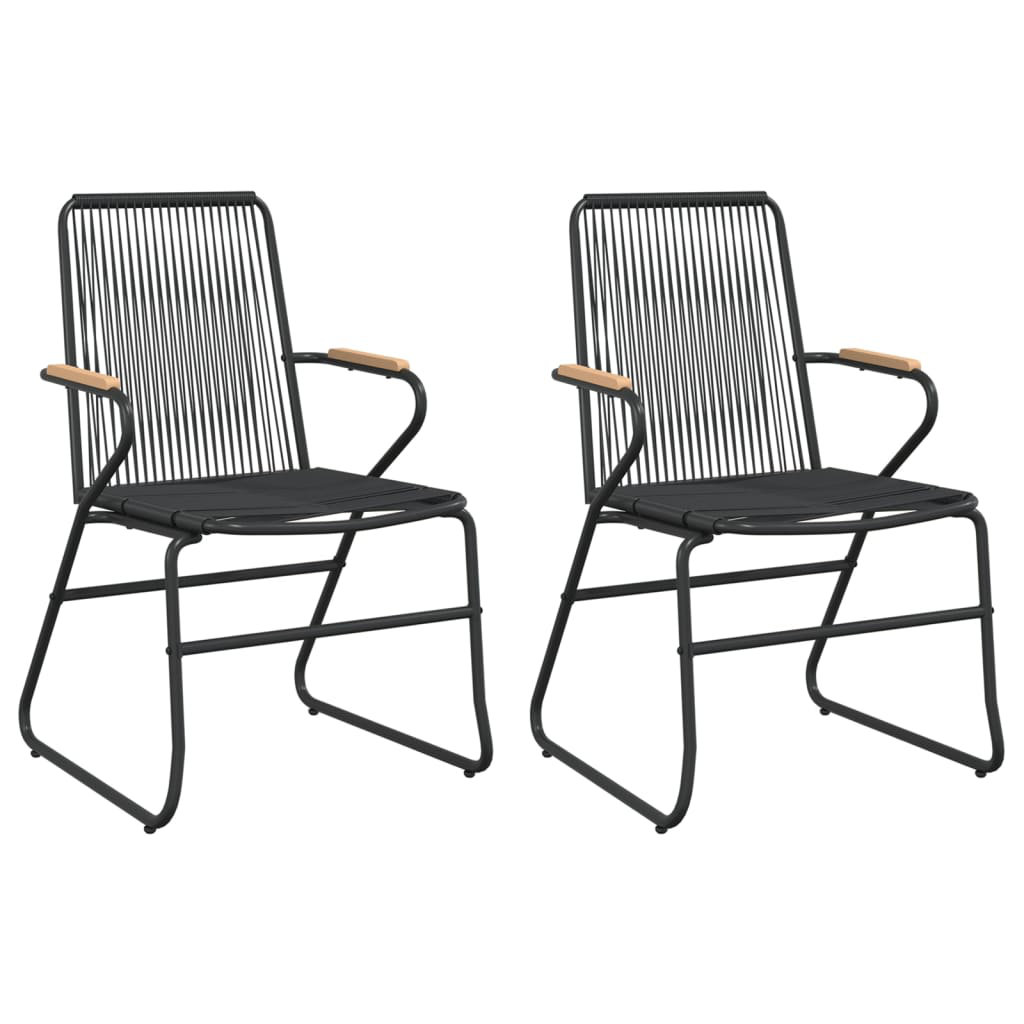 George Oliver Patio Chairs Black 22.8"x23.2"x33.7" PVC Rattan | Wayfair