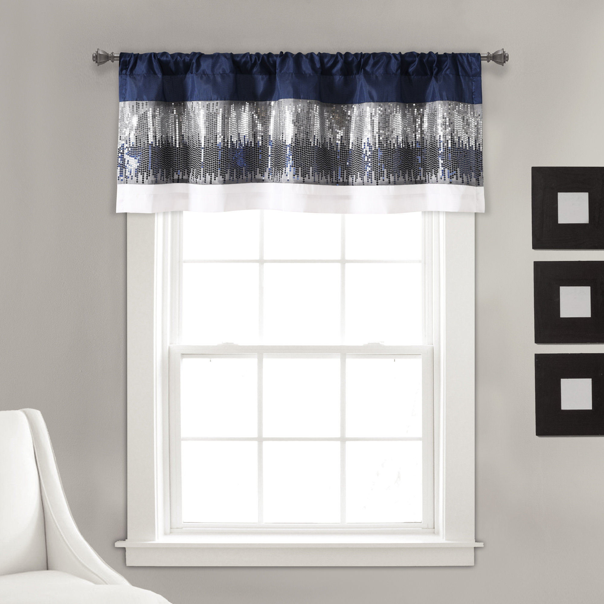 Lush Decor Striped Tailored 52'' Window Valance | Wayfair