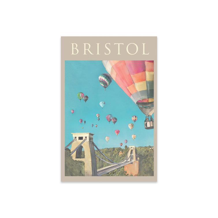 Winston Porter Bristol Travel Poster On Glass by Natalie Ryan Print ...