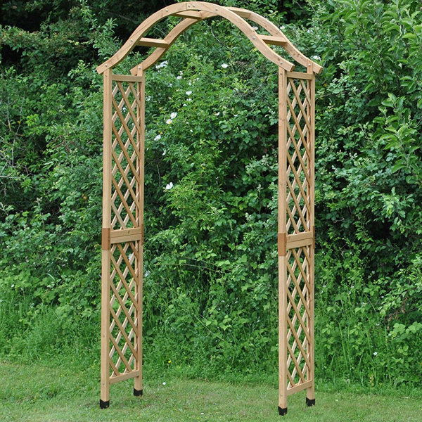 Gracie Oaks Boule 115cm W x 40cm D Solid Wood Garden Arches in Tan ...