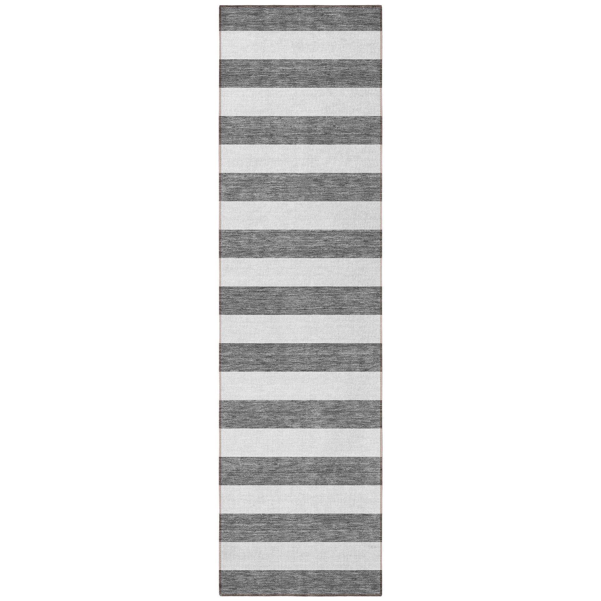 Latitude Run® 8' Runner Charcoal Striped Washable Non Skid Indoor ...