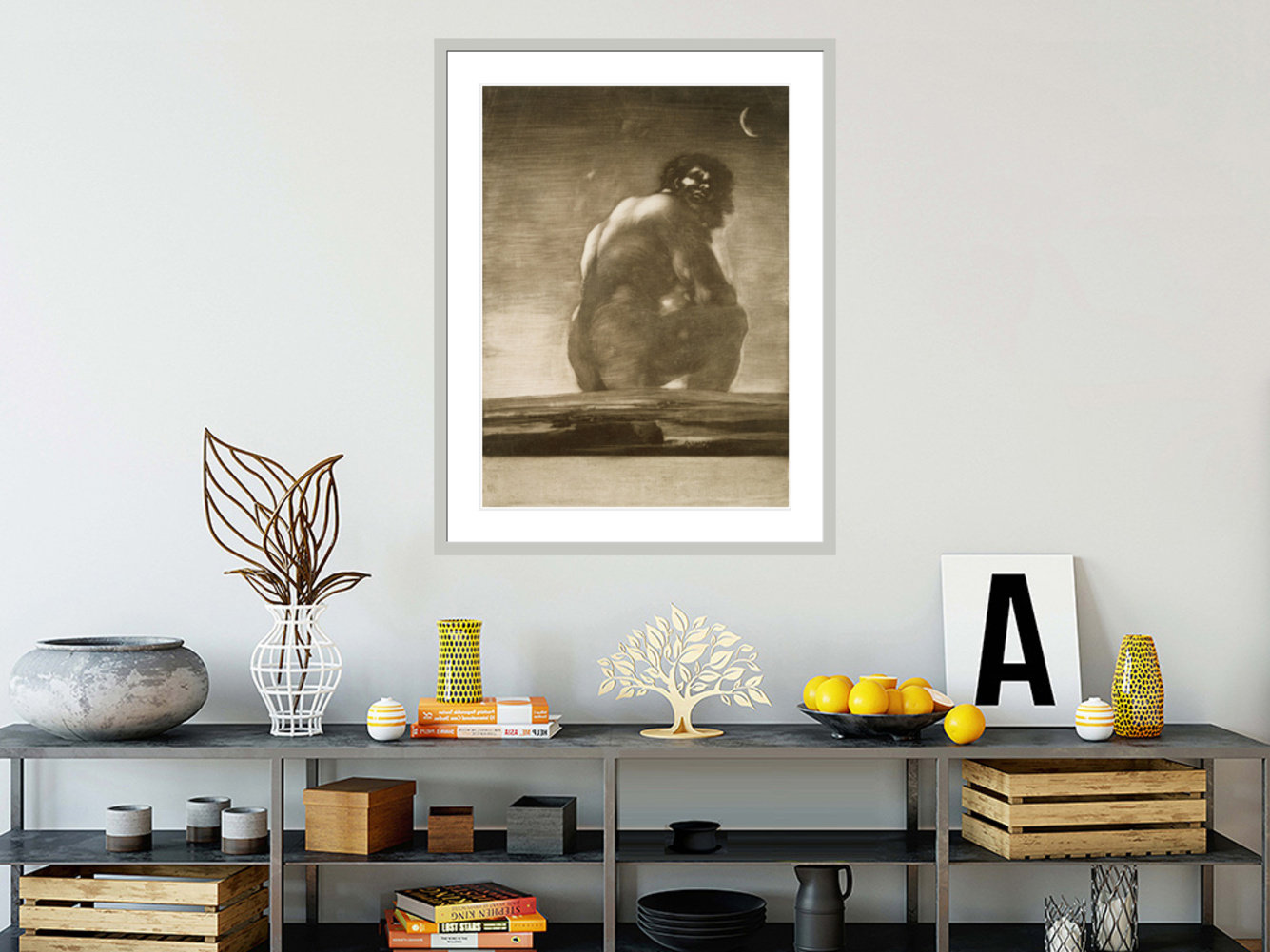 Red Barrel Studio® Seated Giant by Francisco de Goya -Framed Giclee ...