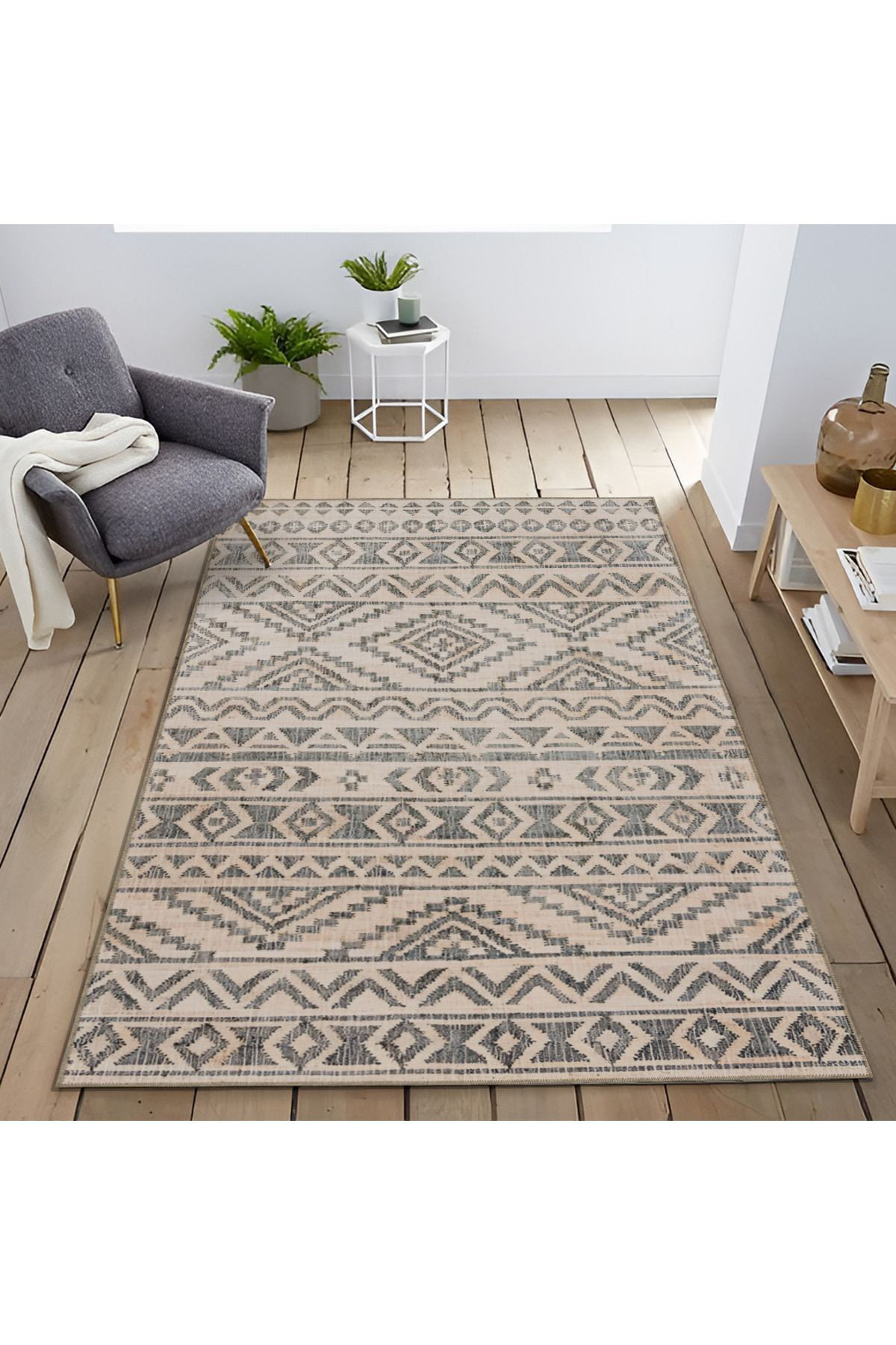 Hokku Designs Rey Collection Modern Low-Dust Rug | Wayfair