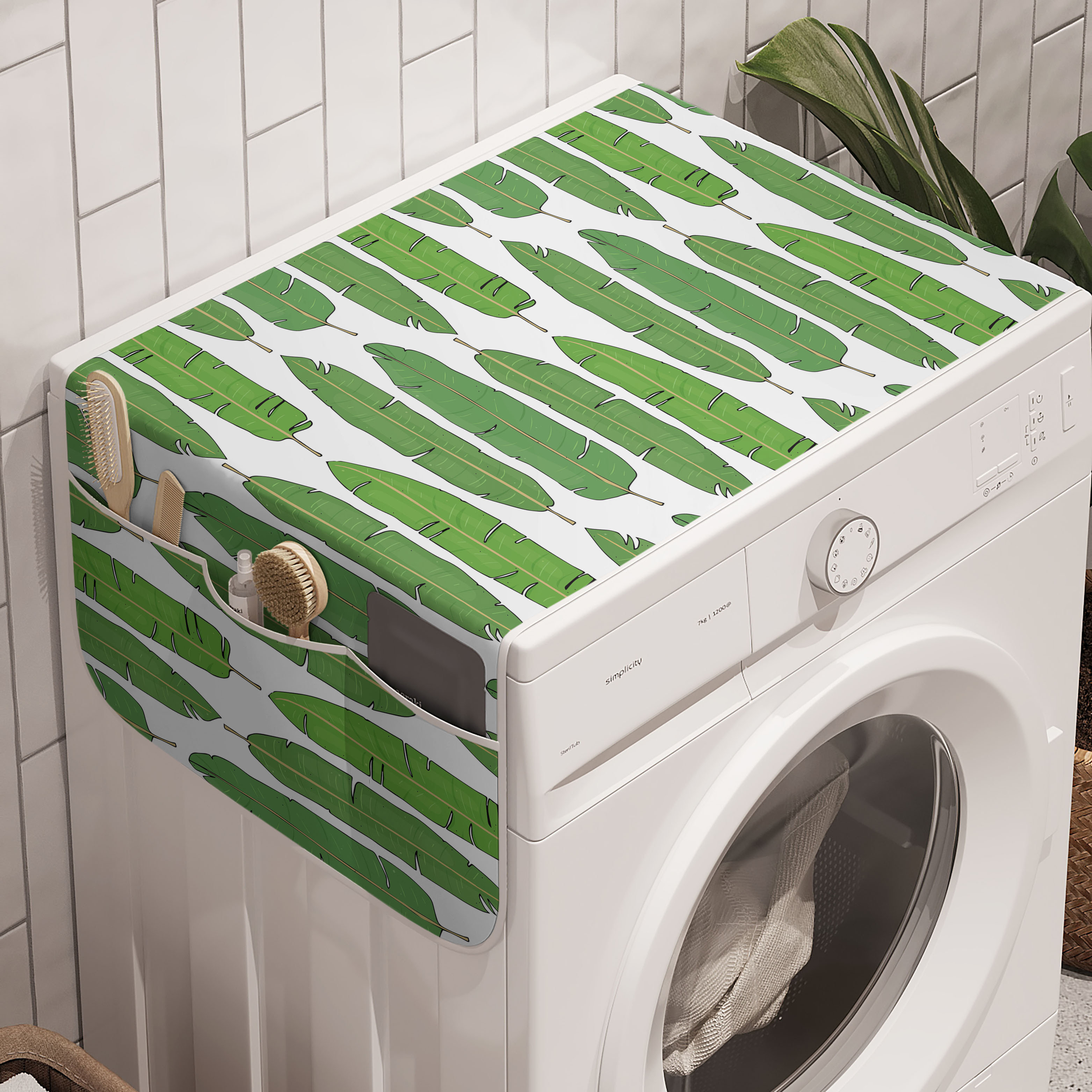 East Urban Home Botanic Washing Machine Organizer Pack of 2 47" x 18.5 ...