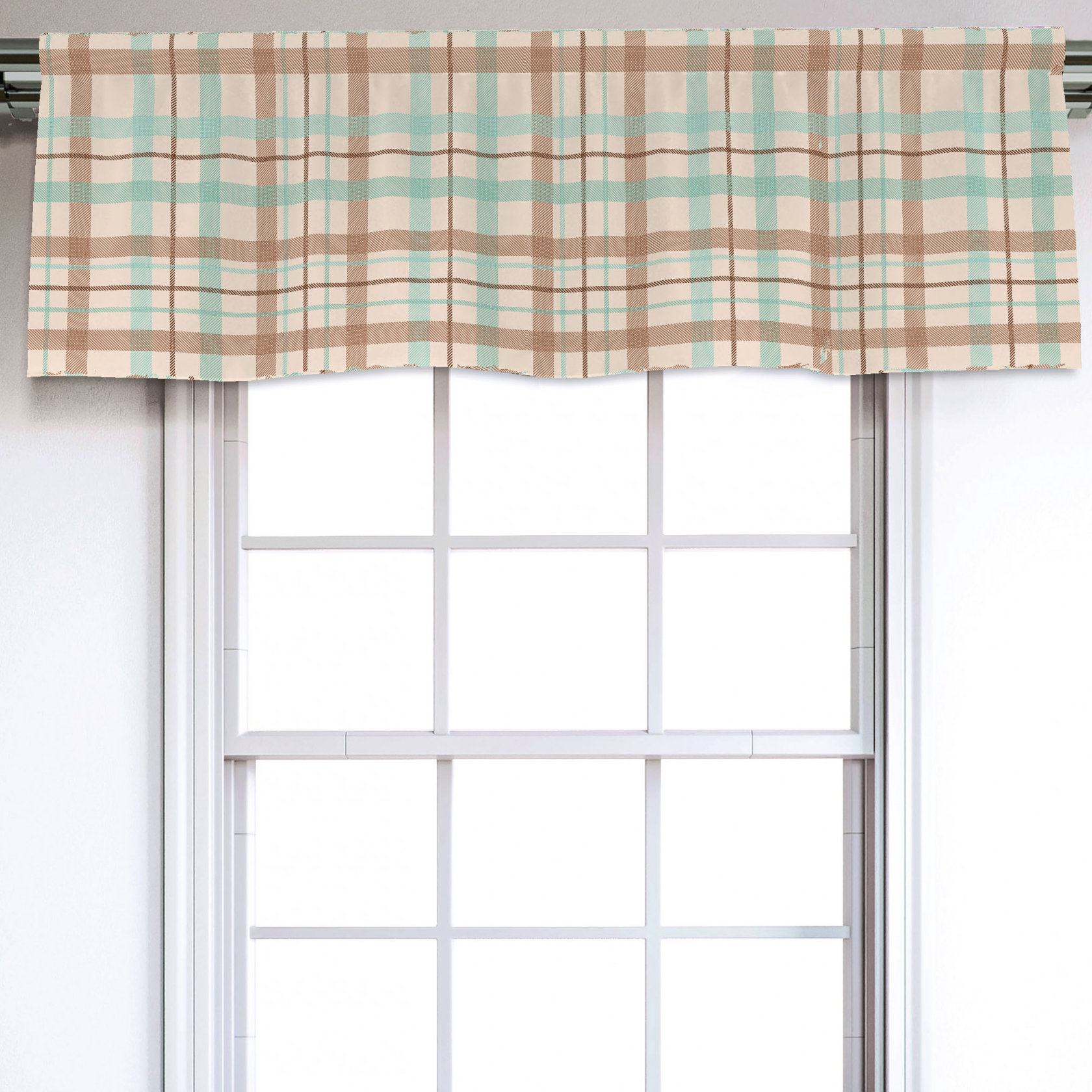 East Urban Home Plaid 54" Window Valance | Wayfair