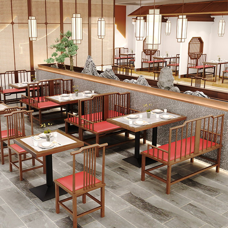 Visual card holder Retro Light Luxury Restaurant Hotel Benches Faux ...