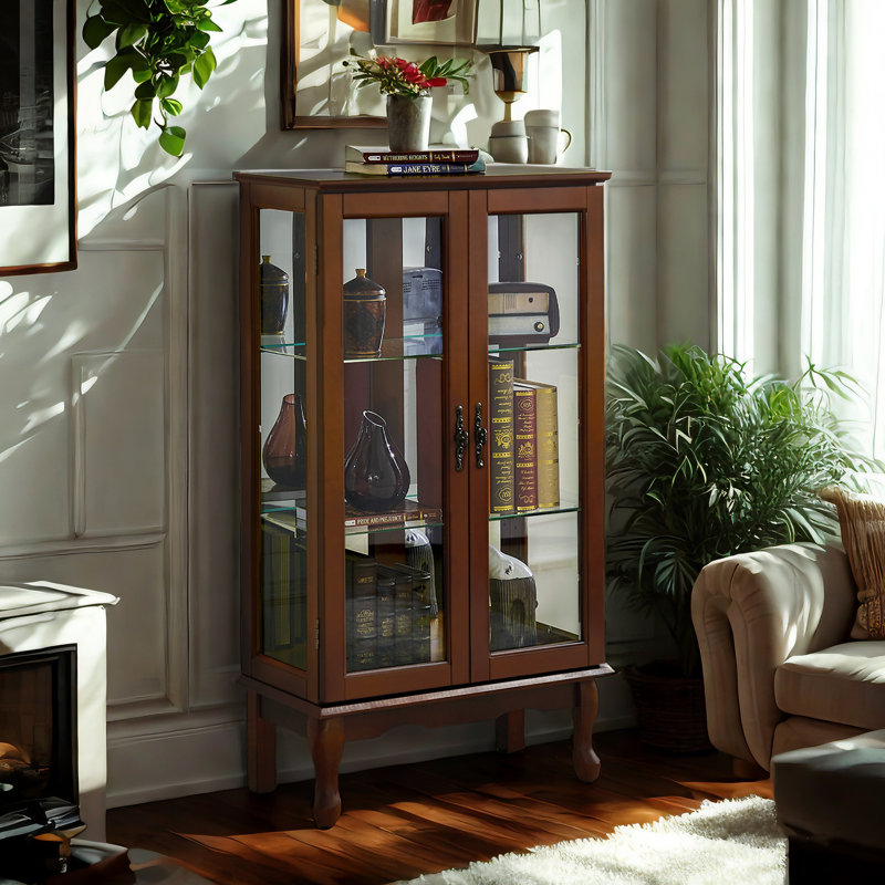 Charlton Home® Elleona Cabinet With Adjustable Shelves And Mirrored ...