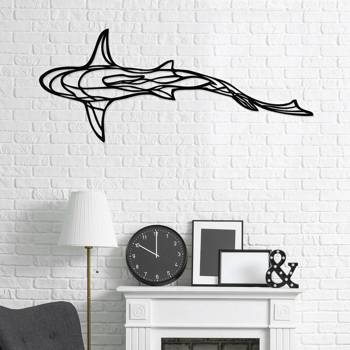 Etgshop Shark Metal Wall Decor,Housewarming Gift, Office Modern Wall ...