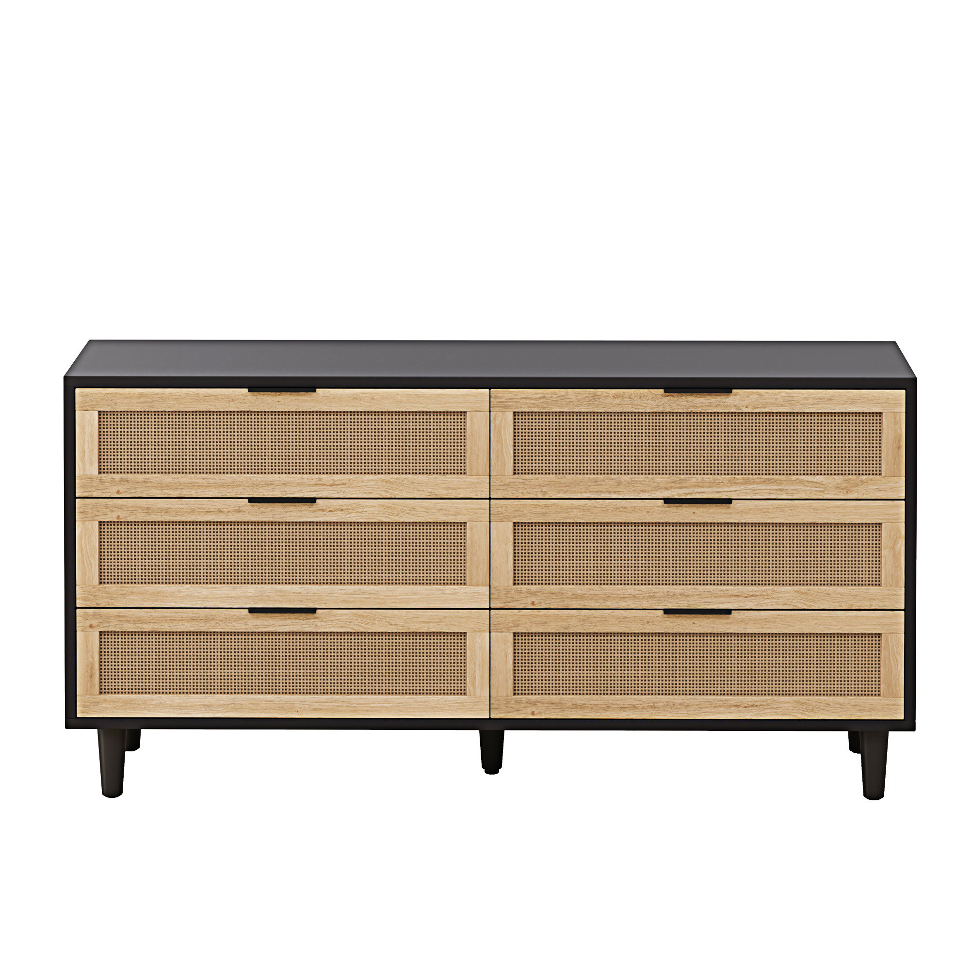 Bayou Breeze 6-Drawers Rattan Storage Cabinet Rattan Drawer With White ...